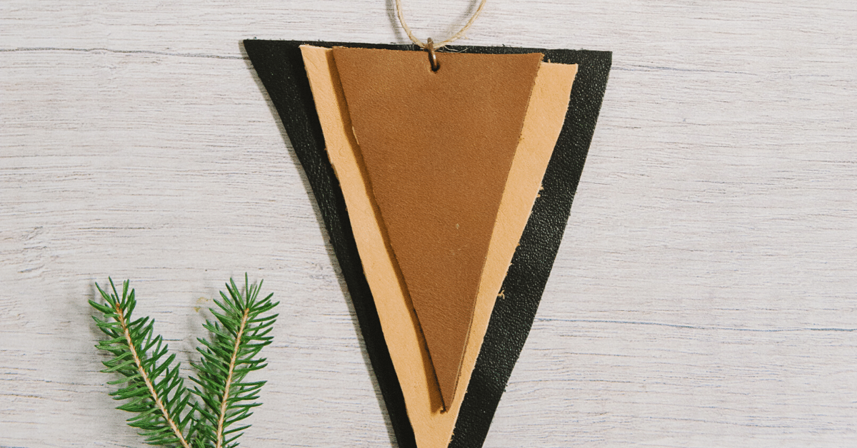 Day 21: DIY Stacked Leather Triangle Ornament | 30 Days of Ornaments