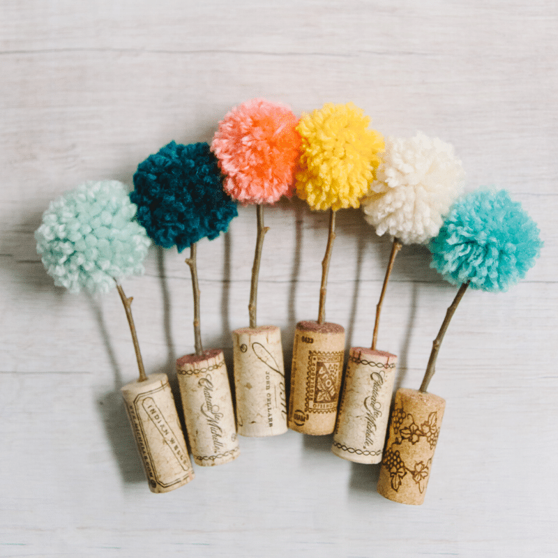DIY Yarn Pom Pom Flower | Faux Potted Flower Idea