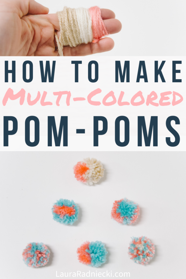 How to Make Multi-Colored Pom Poms | Easy Yarn Pom Pom Variations
