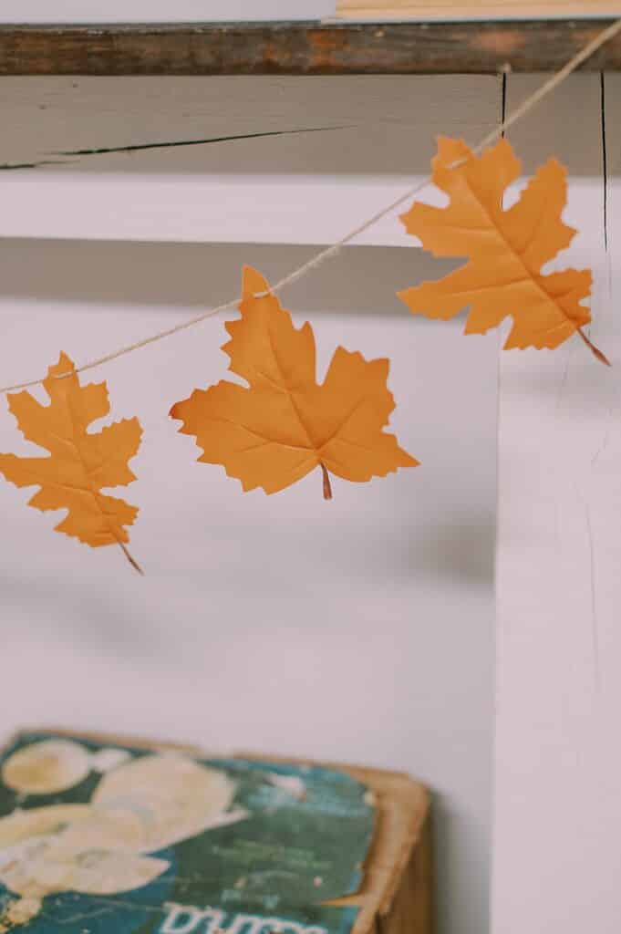 How to Make a Faux Leather Leaf Garland for Fall Home Decor