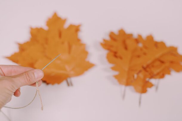 How to Make a Faux Leather Leaf Garland for Fall Home Decor