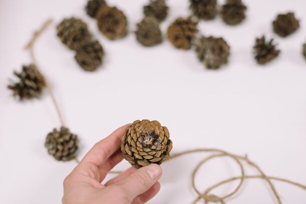 How to Make a Pinecone Garland | Rustic Mantel Decor