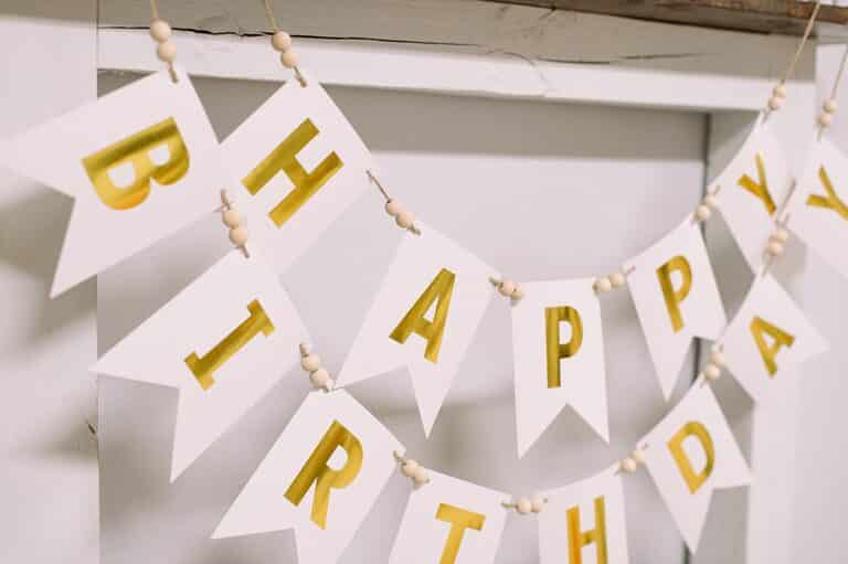 DIY Happy Birthday Banner with Twine and Wood Beads