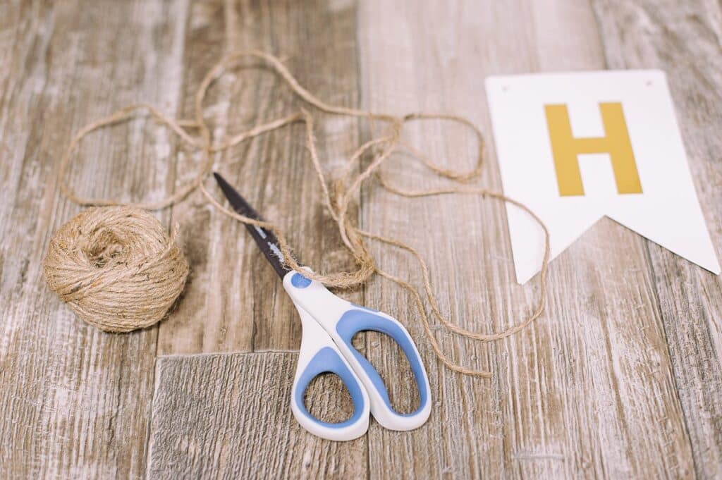 DIY Happy Birthday Banner with Twine and Wood Beads