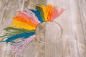 How to Make a Wreath with Rainbow Yarn