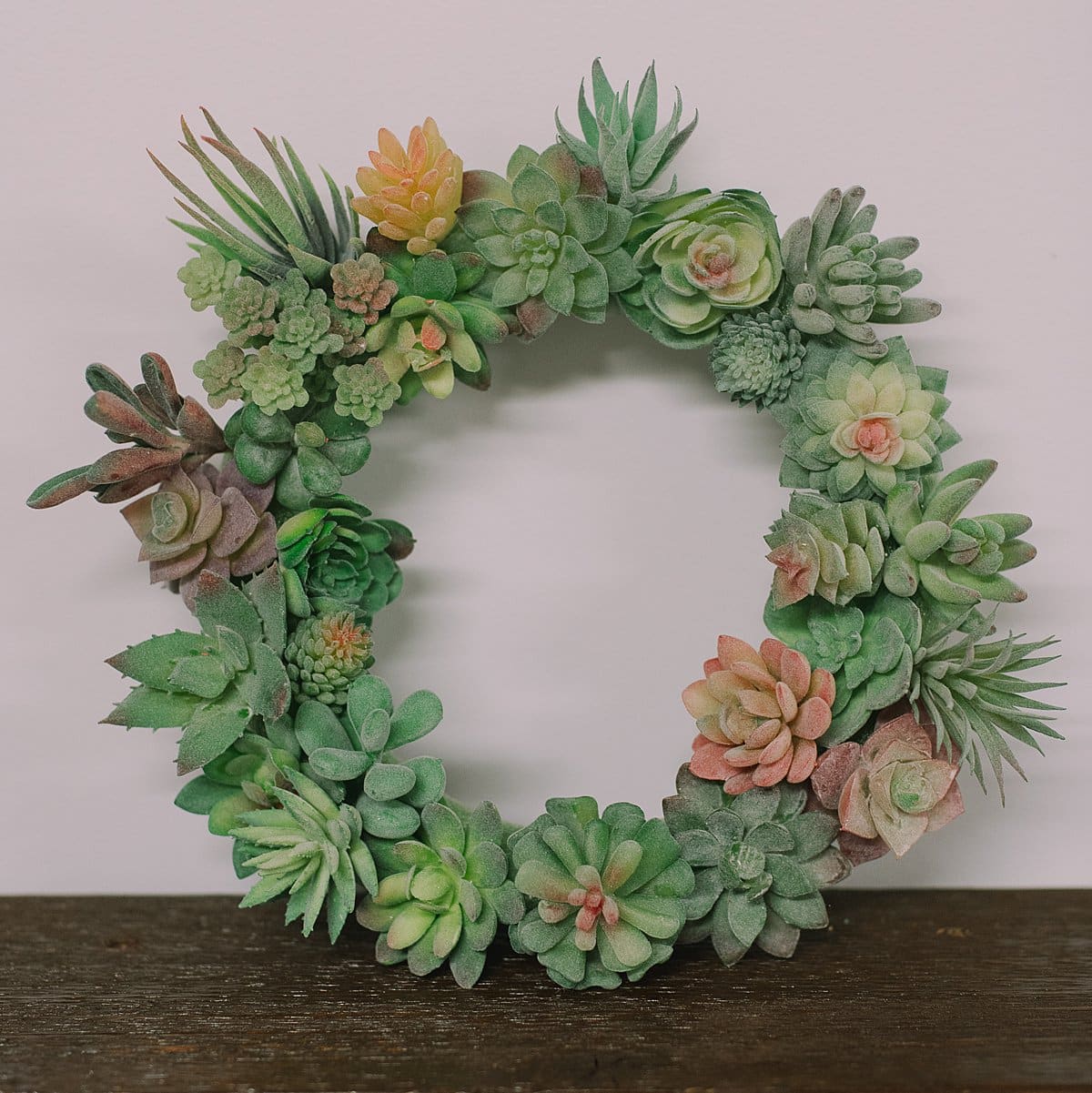 How to Make a Succulent Wreath with Faux Succulent Plants