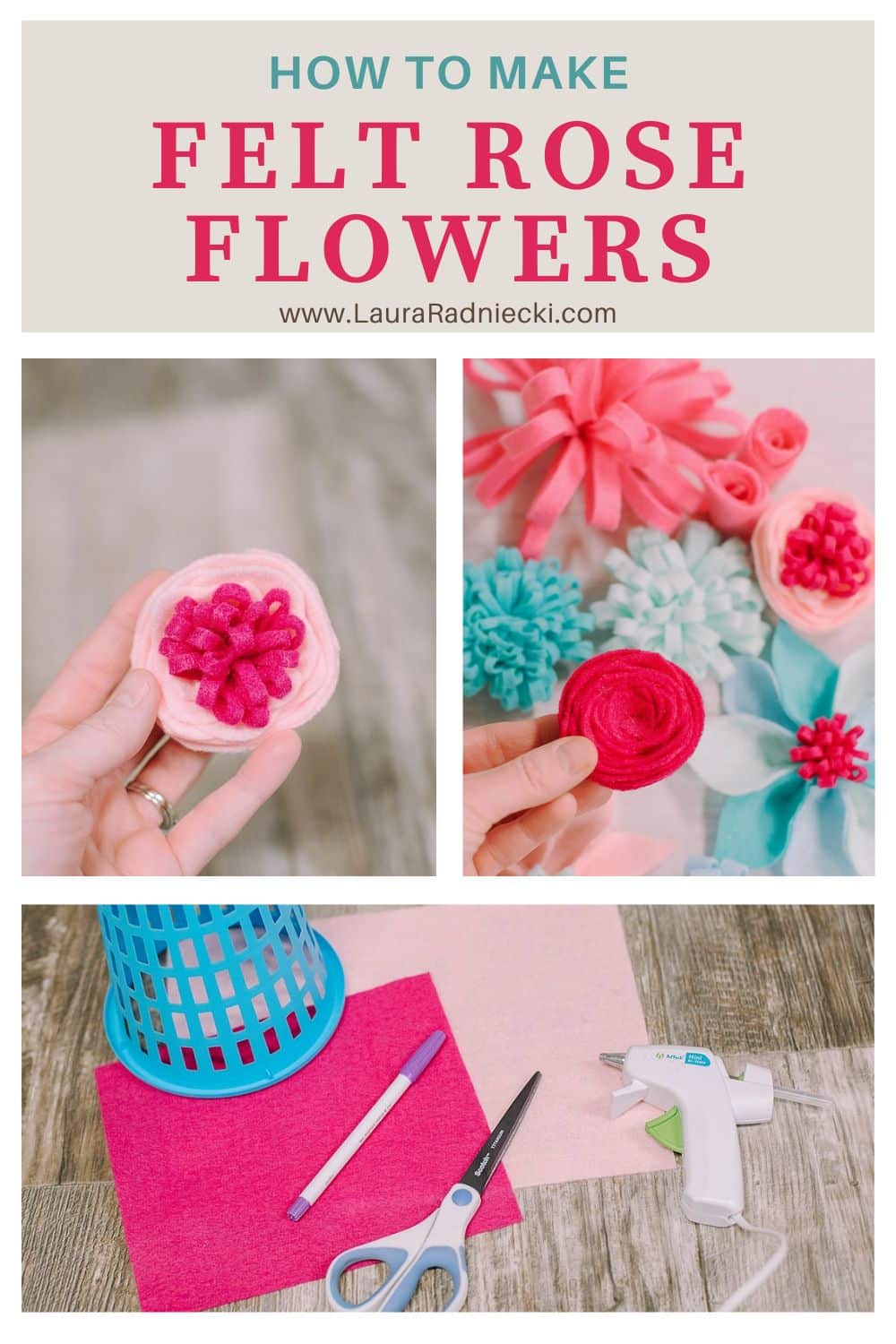 How to Make DIY Felt Rose Flowers | Easy DIY Rose Flower