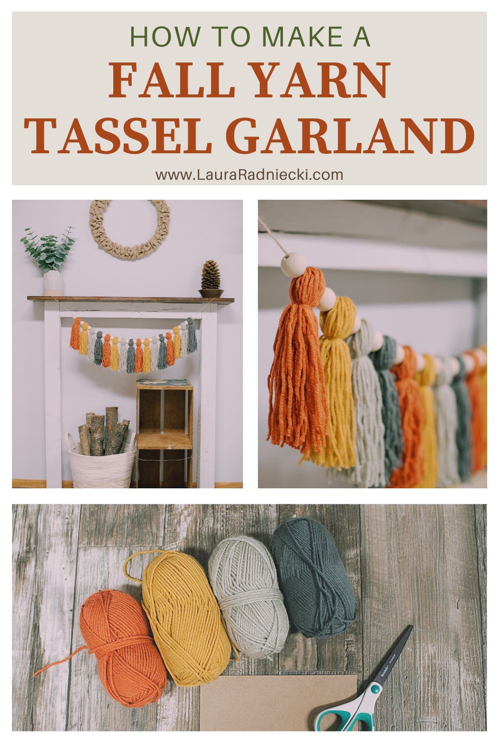 How to Make a Fall Yarn Tassel Garland