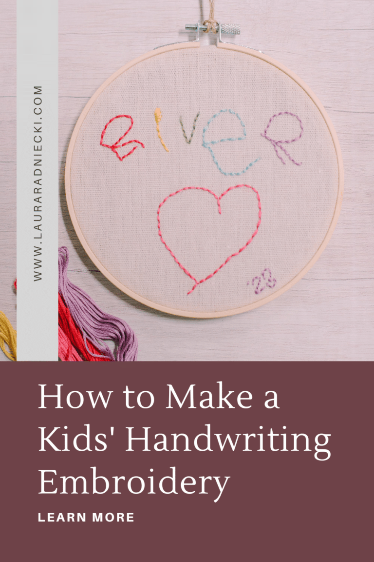 DIY Kids' Handwriting Embroidery