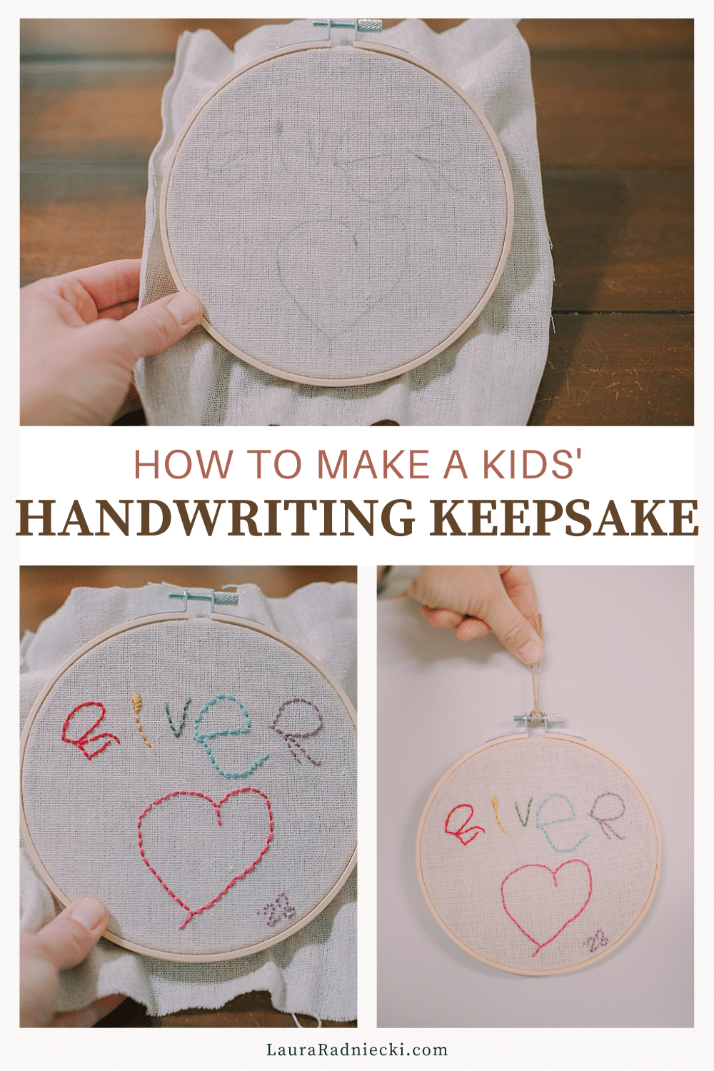 DIY Kids' Handwriting Embroidery