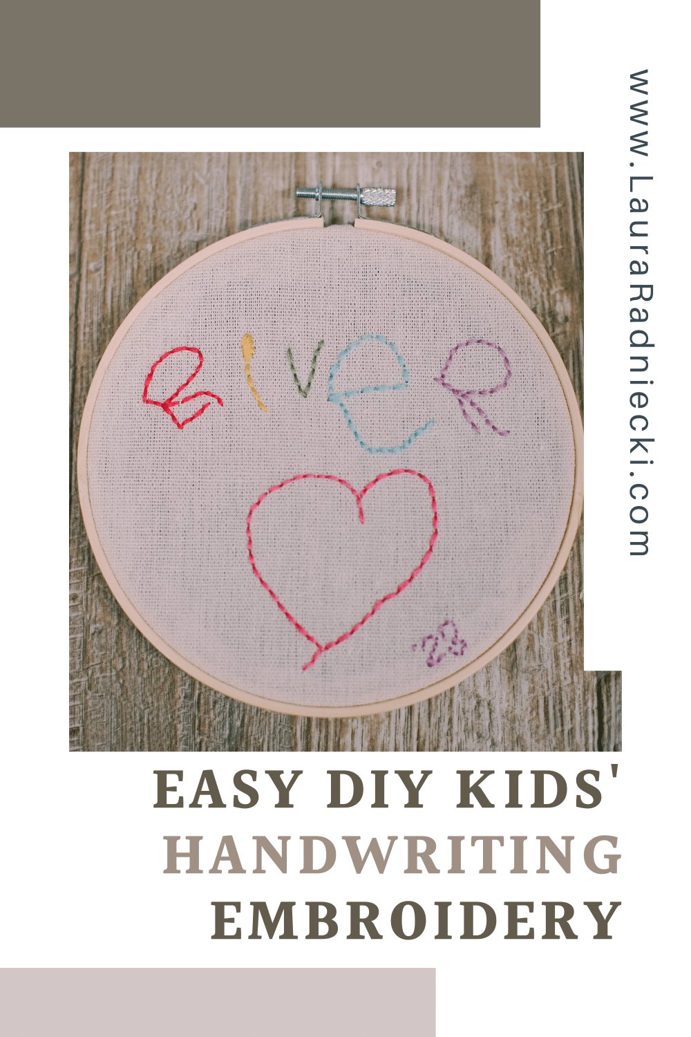 DIY Kids' Handwriting Embroidery