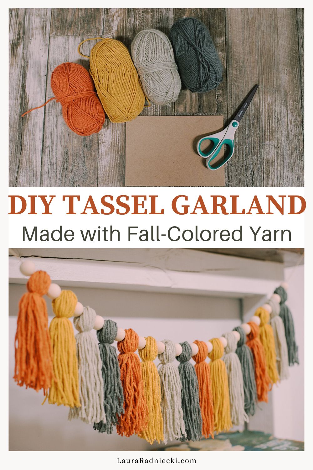 How to Make a Fall Yarn Tassel Garland