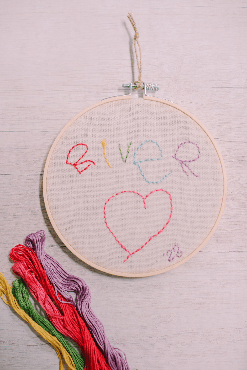 DIY Kids' Handwriting Embroidery