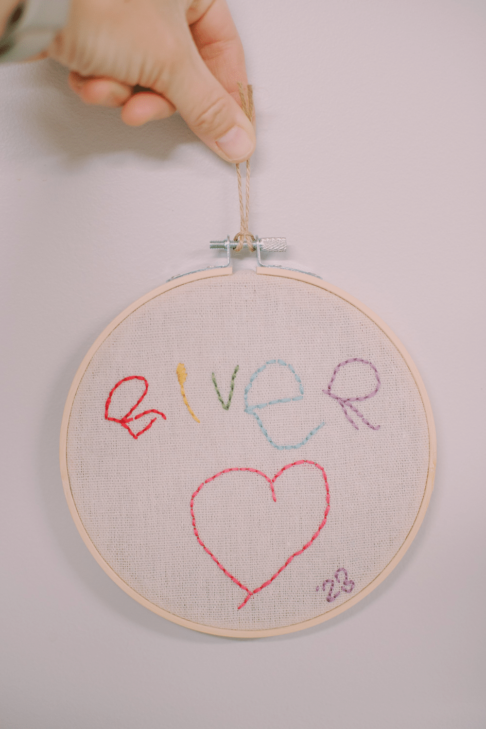 DIY Kids' Handwriting Embroidery