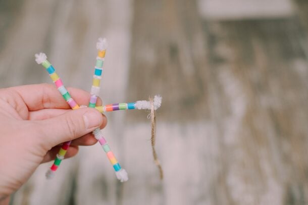 How to Make Perler Beaded Pipe Cleaner Snowflake Ornaments