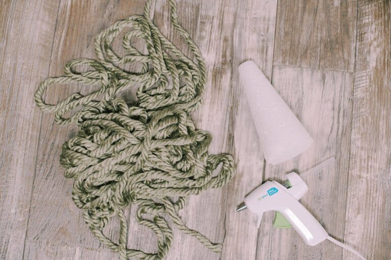 How to Make DIY Chunky Yarn-Wrapped Styrofoam Trees