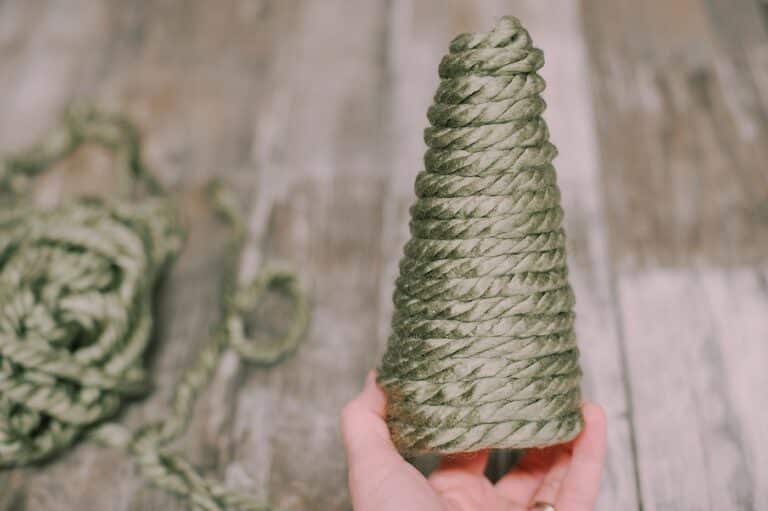 How to Make DIY Chunky Yarn-Wrapped Styrofoam Trees