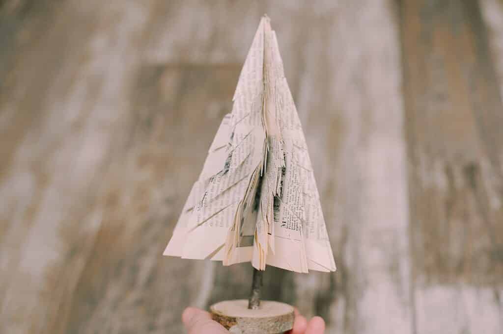 How to Make Book Page Trees | Easy Book Page Crafts - Laura Radniecki