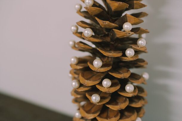 How to Make a Giant Pearl Pinecone Christmas Tree