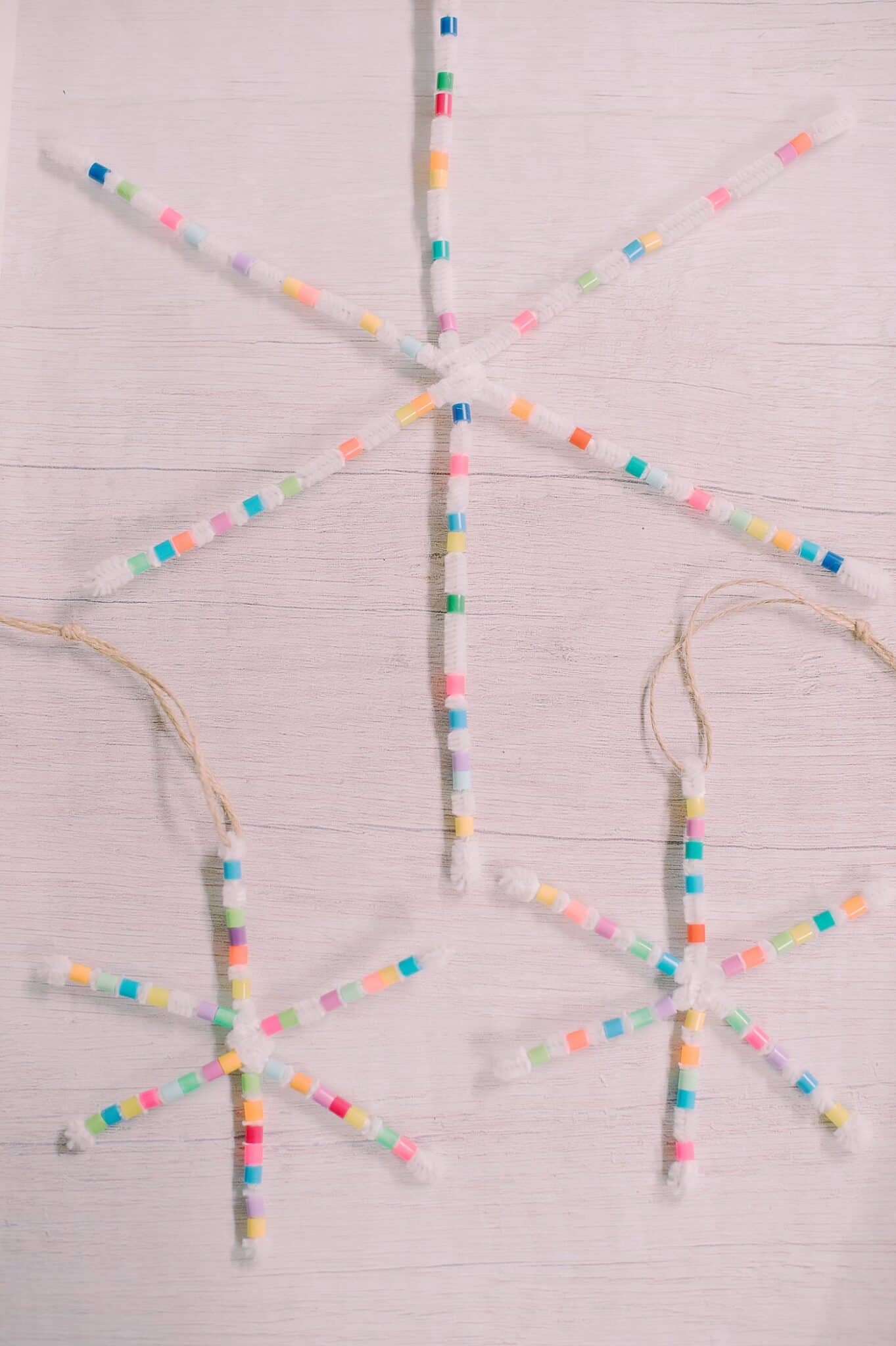 How to Make Perler Beaded Pipe Cleaner Snowflake Ornaments