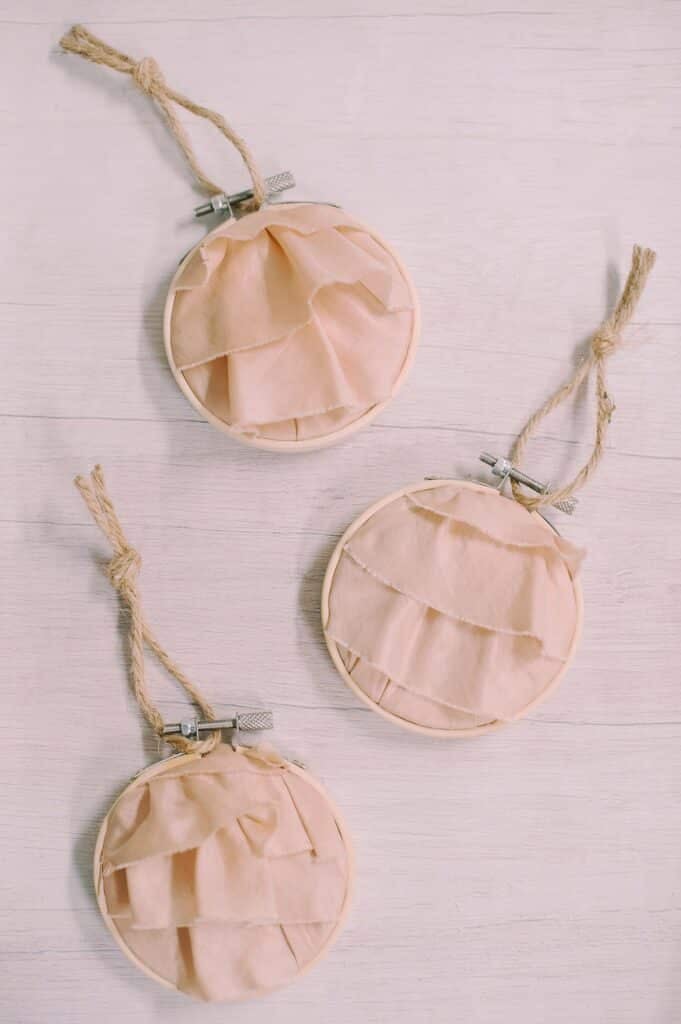 How to Make a Keepsake Memory Ornament with Fabric and Hoop - Laura ...