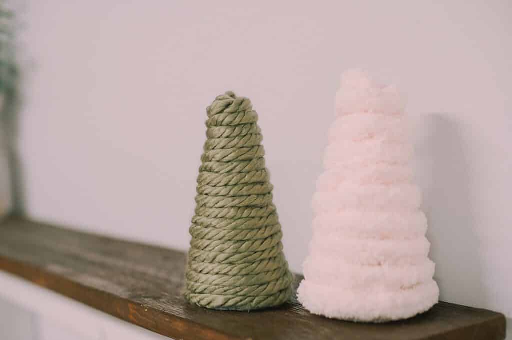 How to Make DIY Chunky Yarn-Wrapped Styrofoam Trees