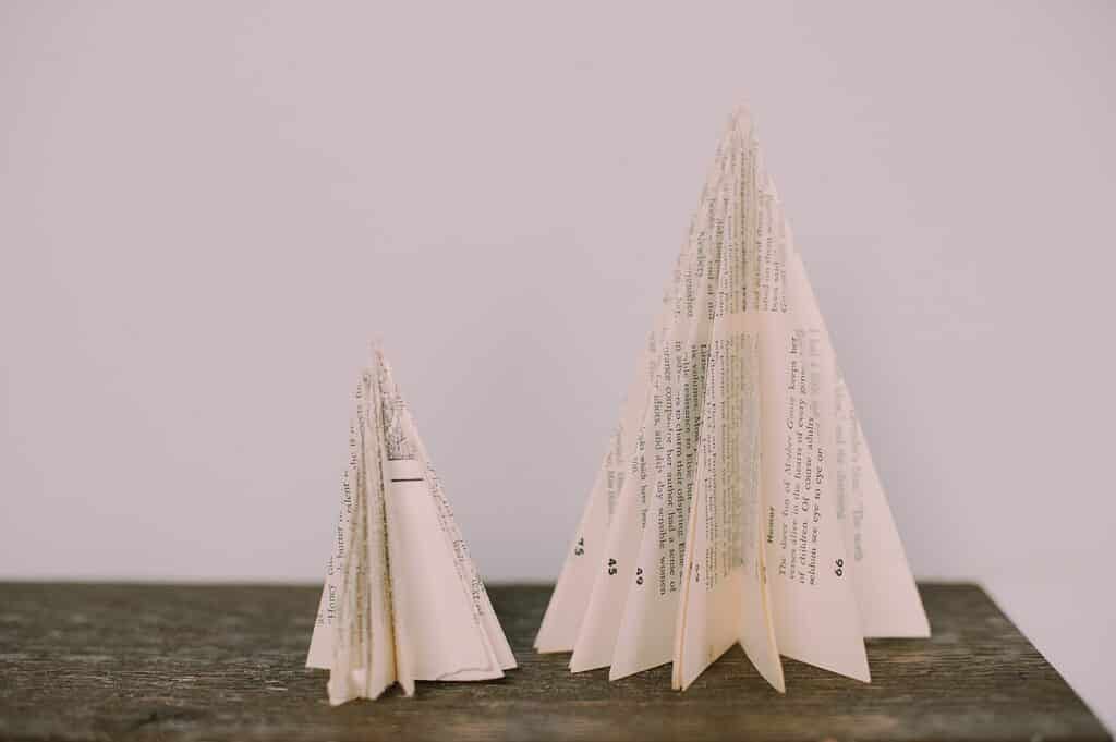 How to Make Book Page Trees | Easy Book Page Crafts - Laura Radniecki
