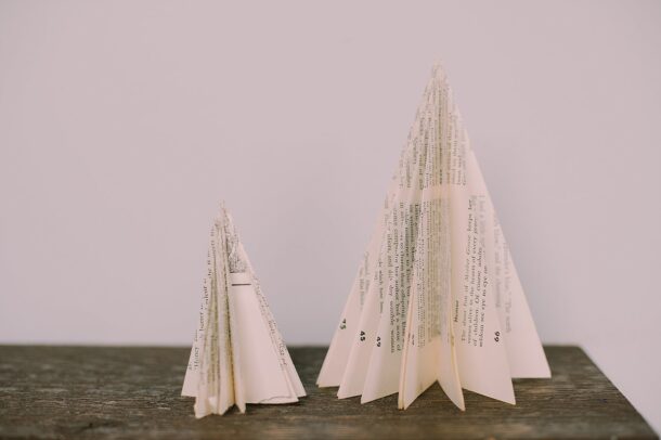 How to Make Book Page Trees | Easy Book Page Crafts - Laura Radniecki