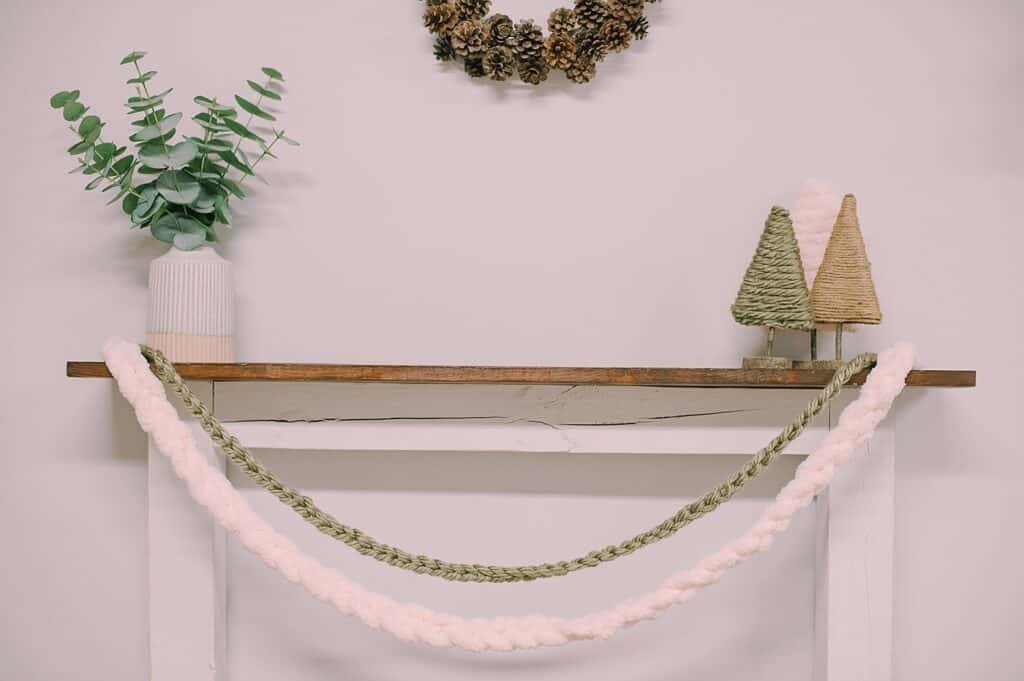How to Make a DIY Chain Stitch Garland with Chunky Yarn - Laura Radniecki
