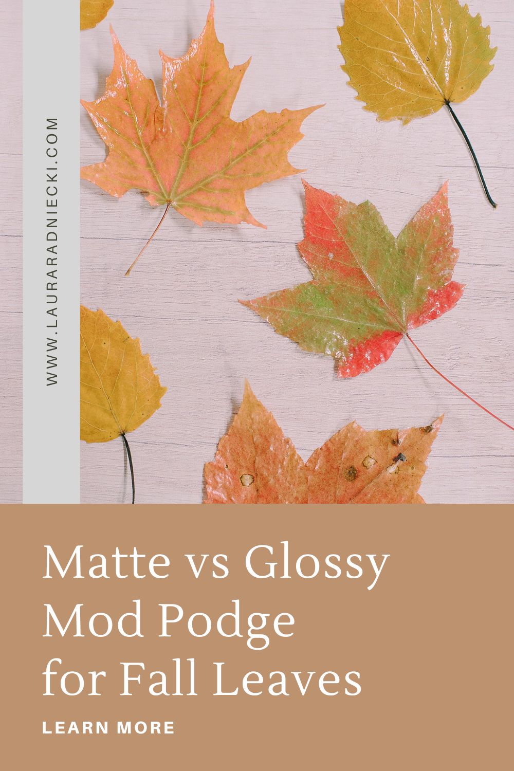 A Look at Matte vs Gloss Mod Podge Fall Leaves - Laura Radniecki