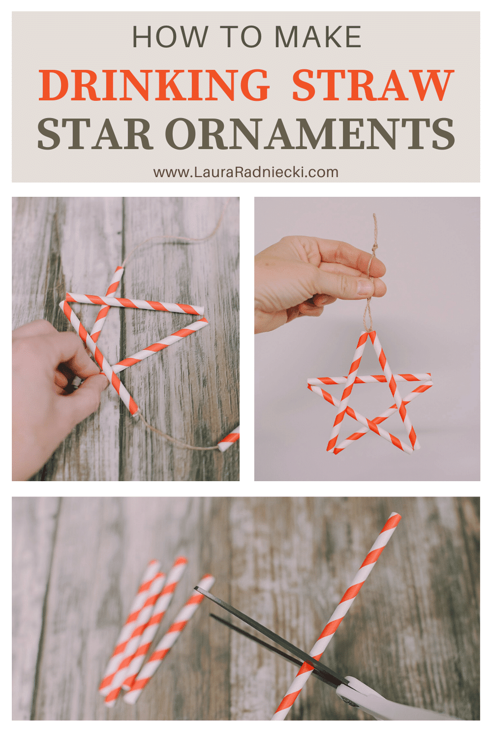 How to Make Drinking Straw Star Ornaments