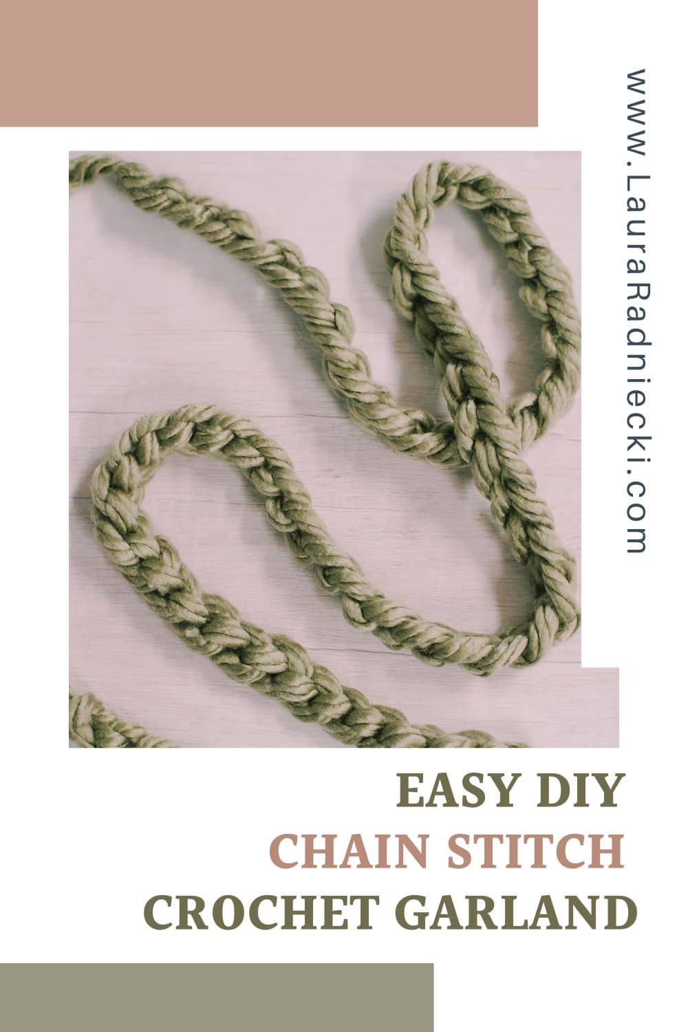 How to Make a DIY Chain Stitch Garland with Chunky Yarn - Laura Radniecki