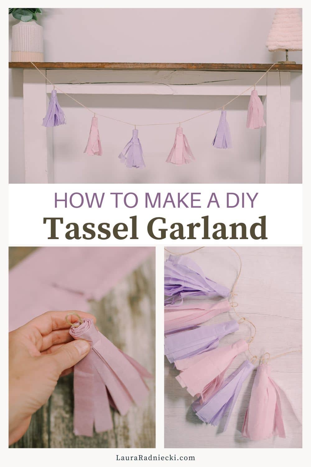 How to Make a Tissue Paper Tassel Garland - Laura Radniecki