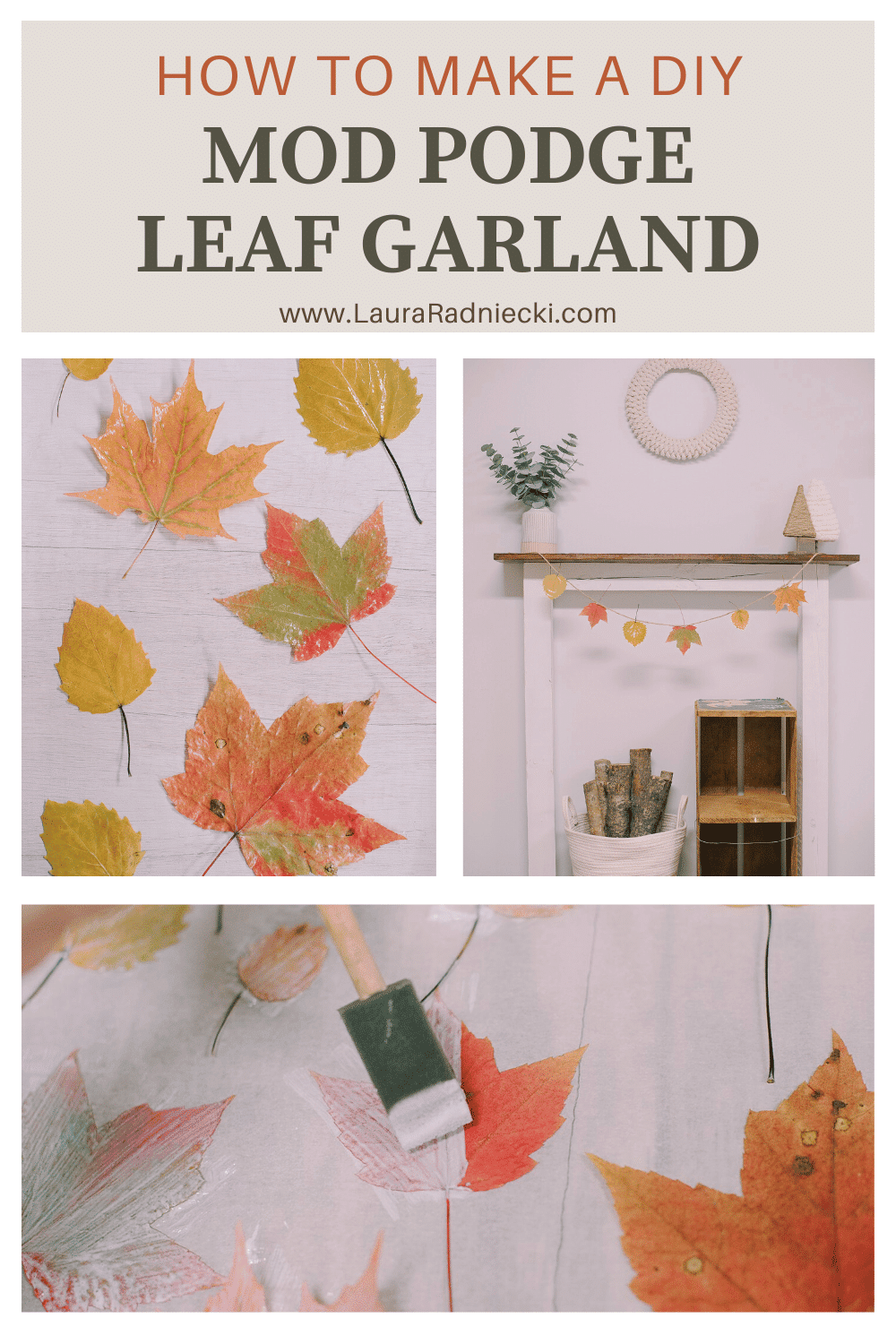 How to Make a Mod Podge Leaf Garland - Laura Radniecki