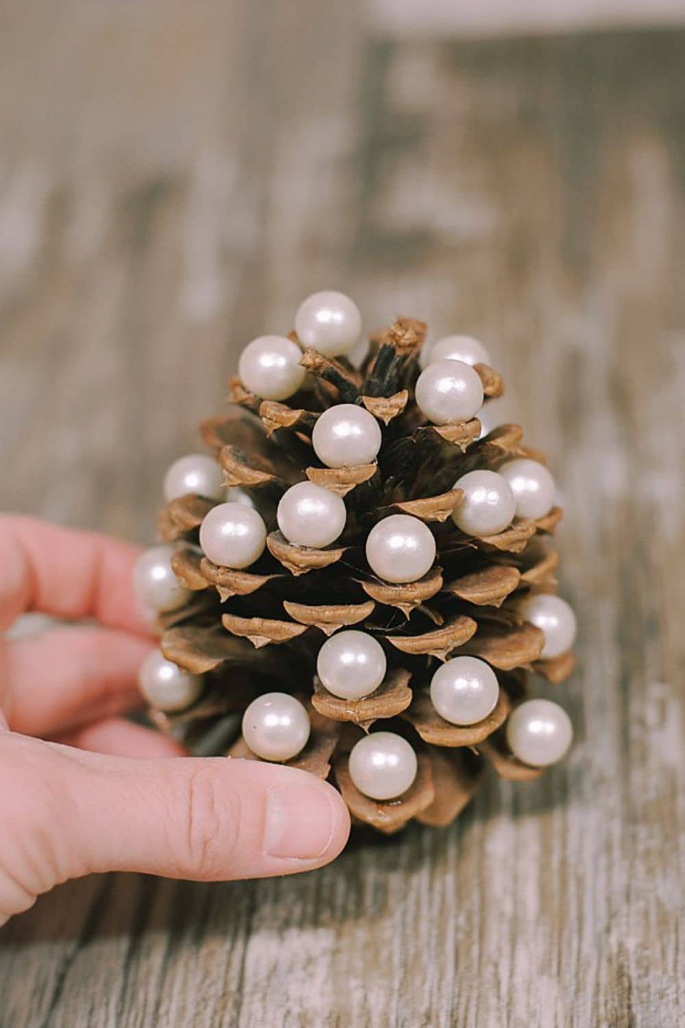 How to Make a DIY Pearl Pinecone Christmas Tree - Laura Radniecki